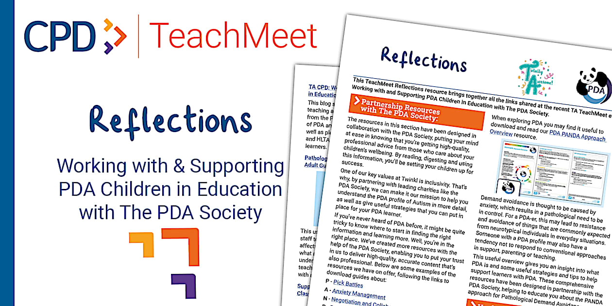 TeachMeet Reflections - Working With and Supporting PDA Children in ...
