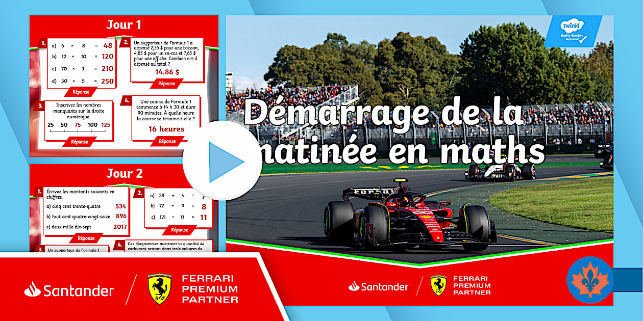 Scuderia Ferrari F1: Math Morning Starters [Ages 7-9] French