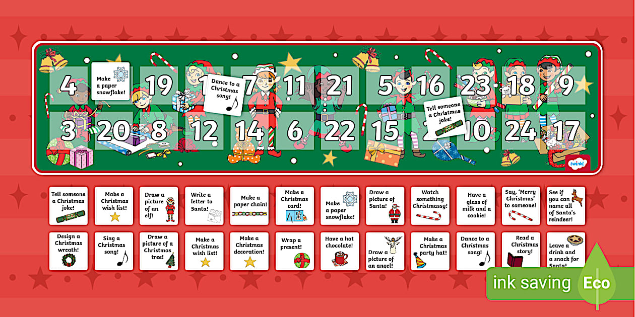 Elf-Themed Activity Advent Banner (teacher made) - Twinkl