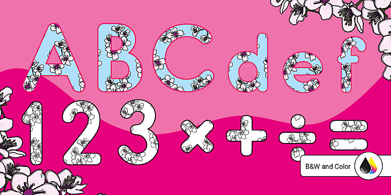 Cherry Blossom Lettering for Bulletin Boards | Twinkl USA