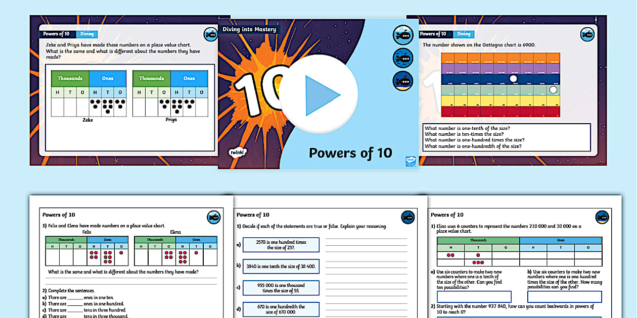 👉 Y5 Diving into Mastery: Step 6 Powers of 10 Teaching Pack