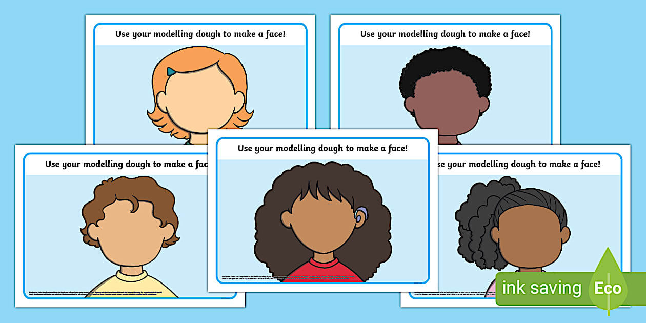Face Modelling Dough Mats - Twinkl