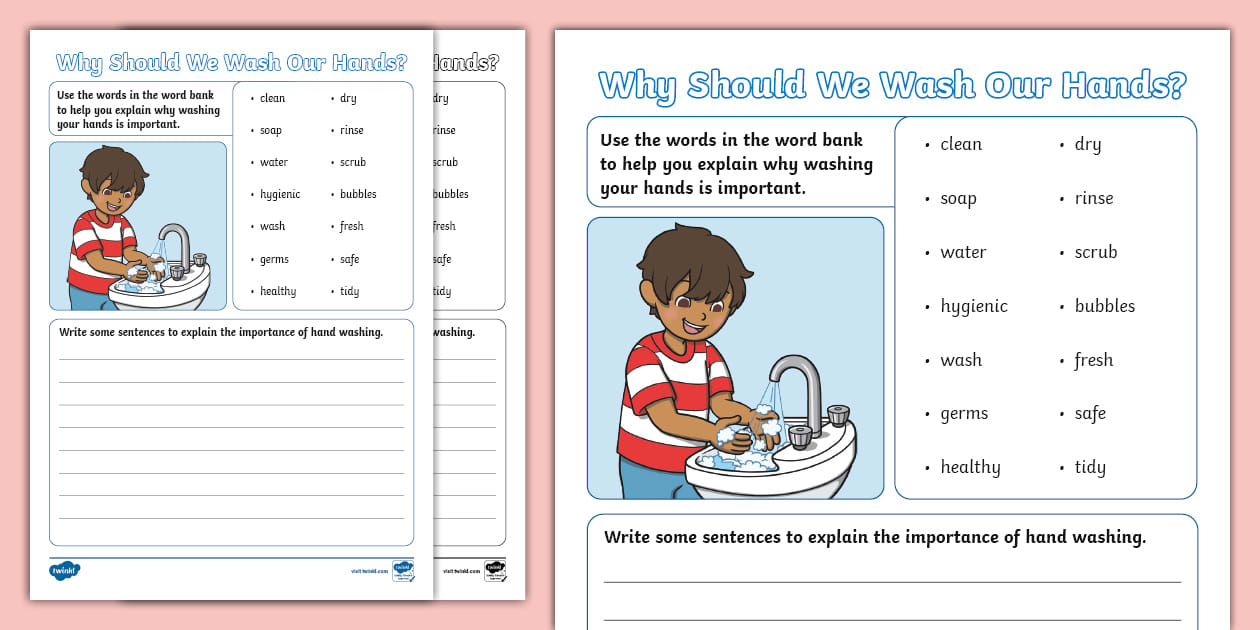 Why Should We Wash Our Hands? Writing Template - Twinkl