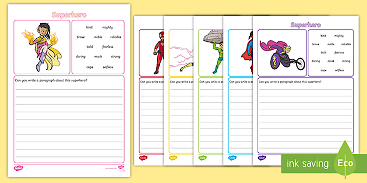 Superhero Description Writing Frames (teacher made)