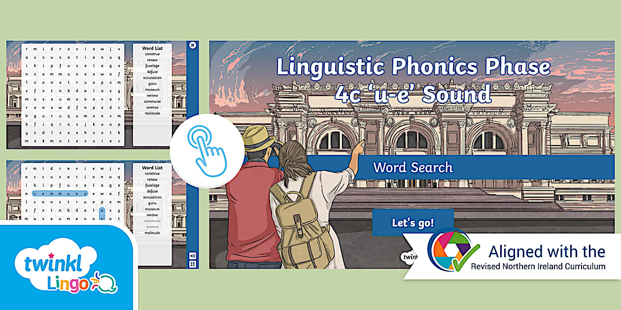 Linguistic Phonics Phase 4c 'u-e' Sound Interactive Word Search