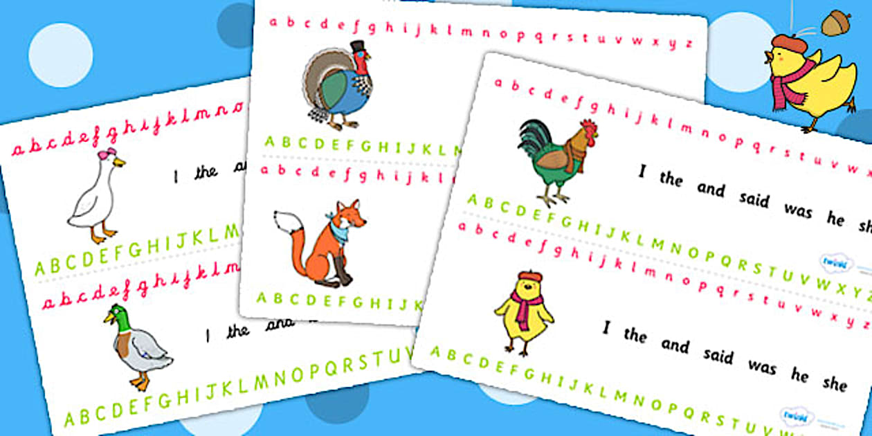 Editable Chicken Licken Alphabet Strips (teacher made)