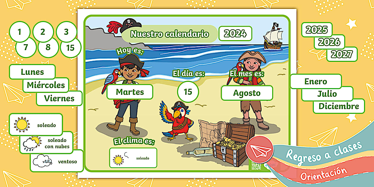 Calendario para Sala Piratas (teacher made) - Twinkl