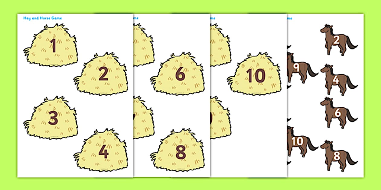 Horse and Hay Number Bonds to 10 - Twinkl
