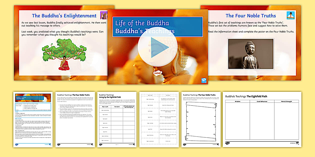 The Teachings of Buddha | 4 Noble Truths Worksheet and more