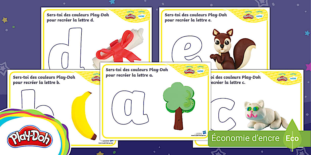 Sets Play-Doh des lettres de l'alphabet (minuscules)