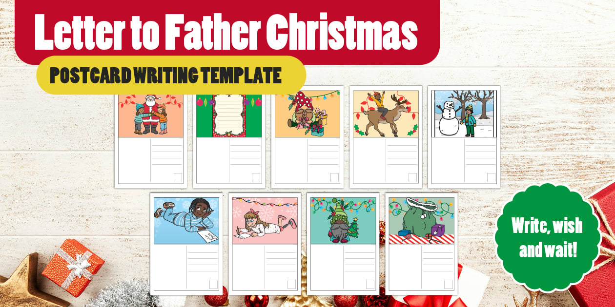 Letter to Father Christmas Postcard Writing Templates