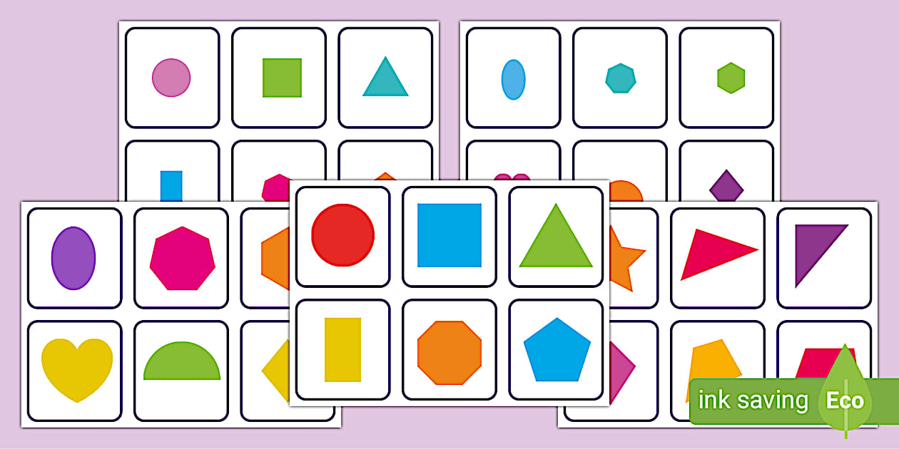 Mixed Colour Shape Matching Activity Cards - Twinkl