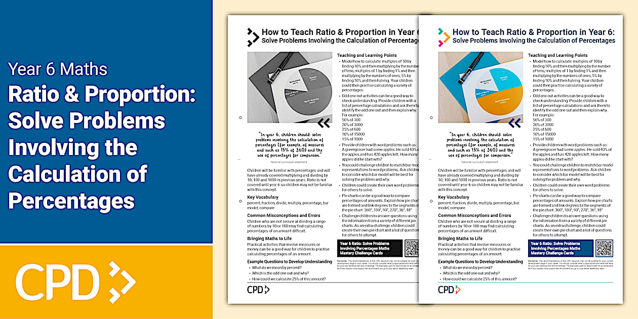 How to Teach Ratio and Proportion in Year 6: Solve Problems Involving the