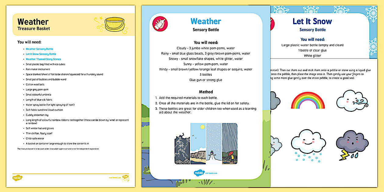 Weather Treasure Basket Ideas (teacher made) - Twinkl