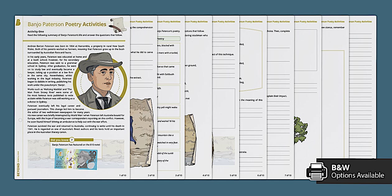 Banjo Paterson Poetry Activities (teacher made) - Twinkl