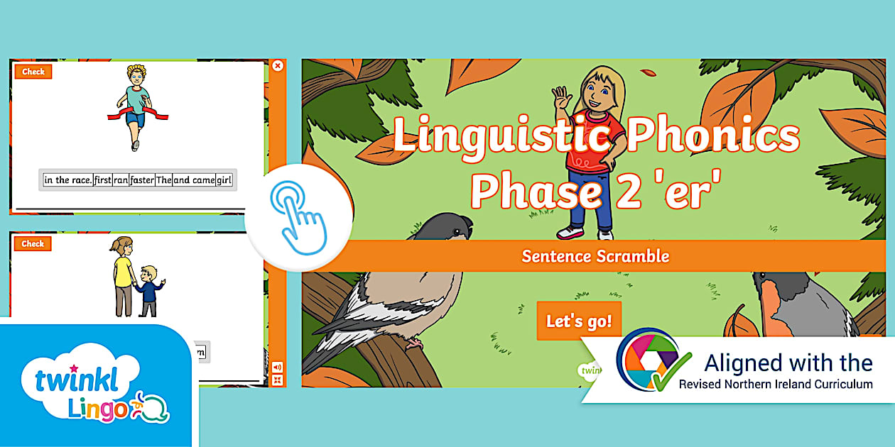 Linguistic Phonics Phase 2 'er' Sentence Scramble Activity