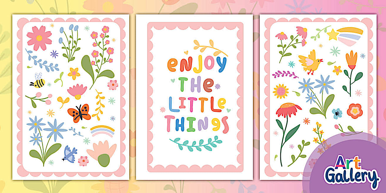 Pink Floral-Themed Nursery Posters Pack - Twinkl