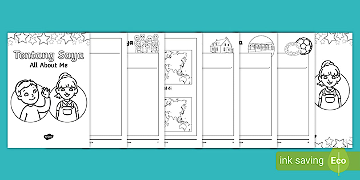 Editable All About Me Booklet Simple Indonesian - Twinkl