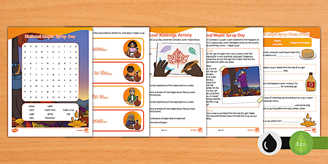 National Maple Syrup Day | Maple Syrup Activity Sheets
