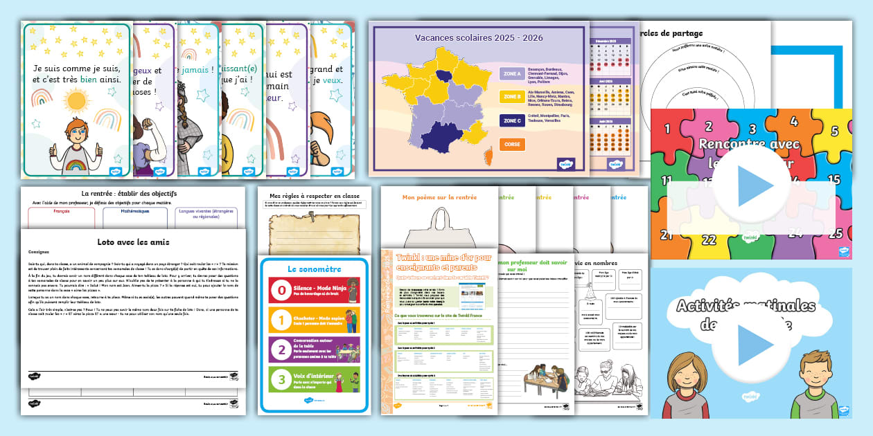 Pack d'activités pour la rentrée scolaire - cycle 3