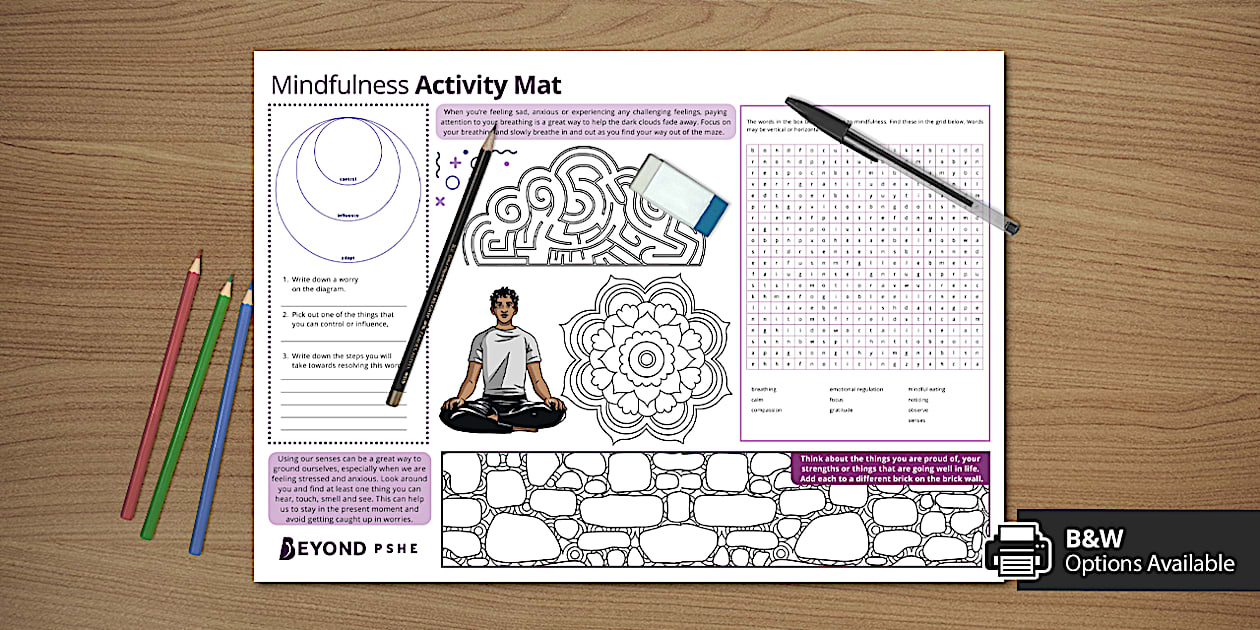 Mindfulness and Calming Task Mat | Beyond PSHE - Twinkl