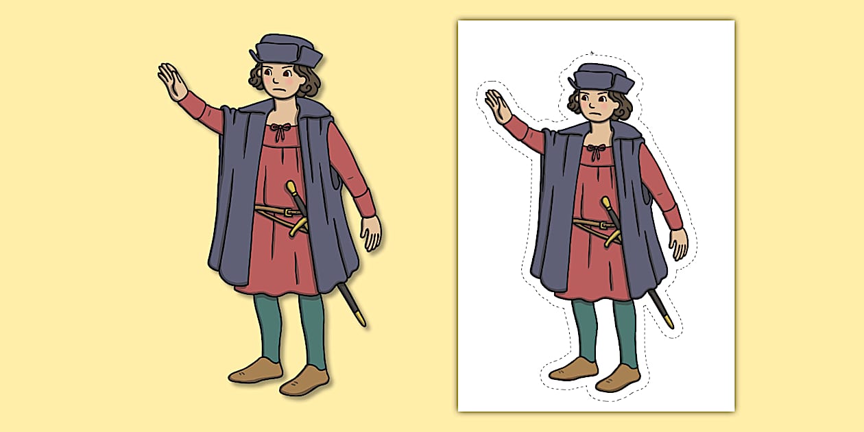 Dibujo de Cristóbal Colón | Recursos Educativos Twinkl