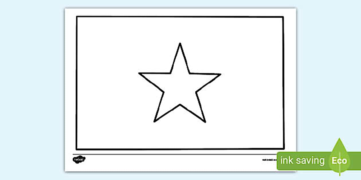 Vietnam Flag Colouring (teacher made) - Twinkl