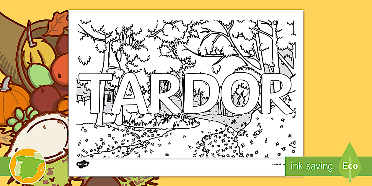 Fulla d'acolorir: La tardor - Valencià (teacher made)