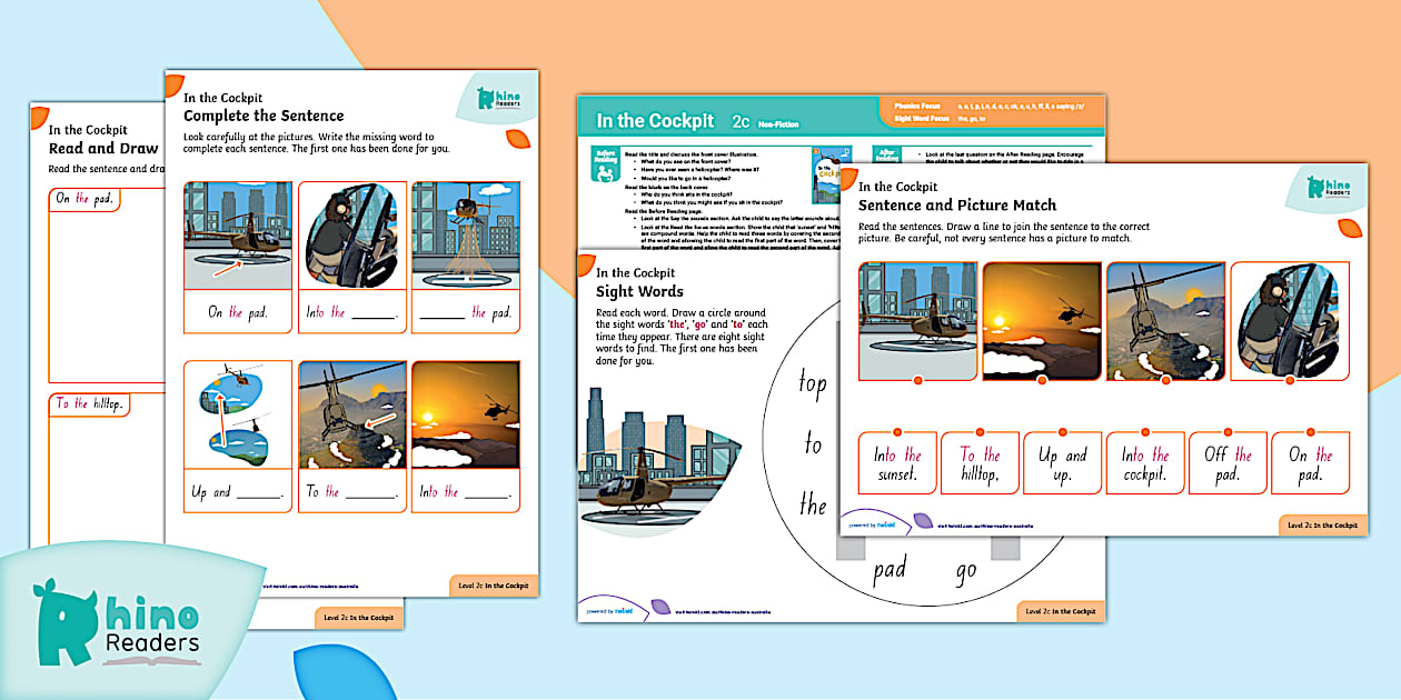 Level 2c In the Cockpit: Guided Reading Pack (teacher made)