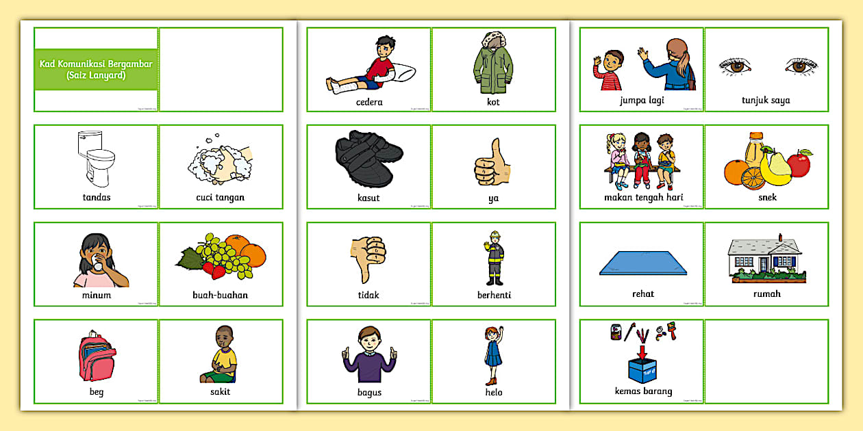 Kad Komunikasi Bergambar (Saiz Lanyard) (teacher made)
