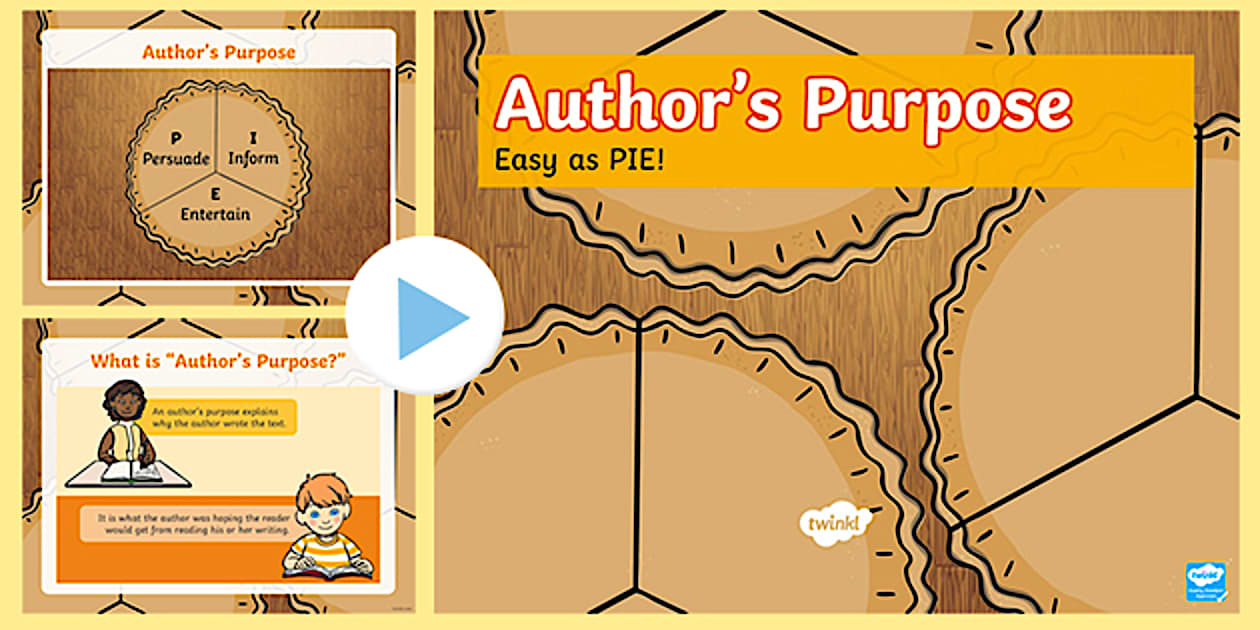 Author's Purpose PowerPoint Easy as P.I.E | ELA Resources