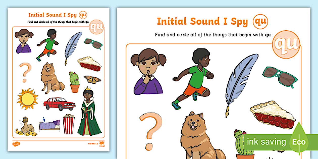 Initial Sounds I Spy Activity: Digraph qu - Twinkl
