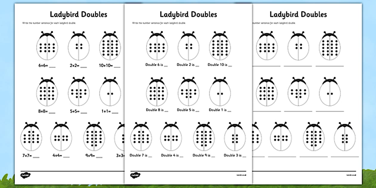 Doubles Worksheets (teacher made) - Twinkl