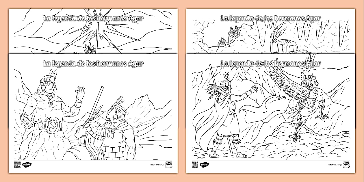 Hojas de colorear: La leyenda de los hermanos Ayar - Twinkl