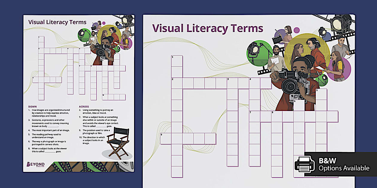 Visual Literacy Terms Crossword (Hecho por educadores)