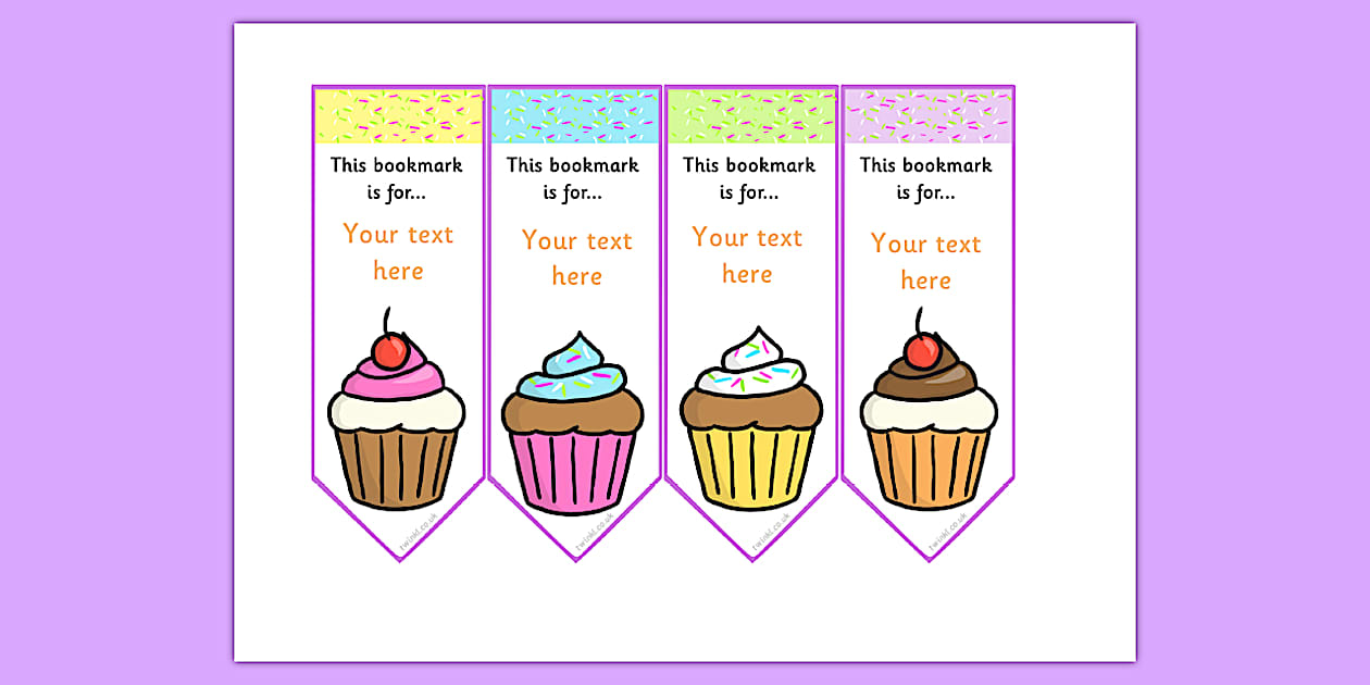 Cupcake-Themed Free Printable Bookmarks (teacher made)