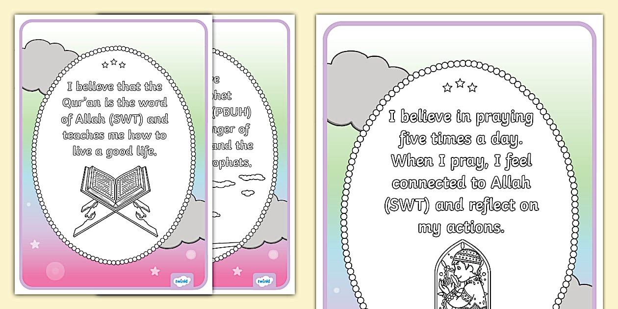 The Main Beliefs of a Muslim Display Posters - Twinkl