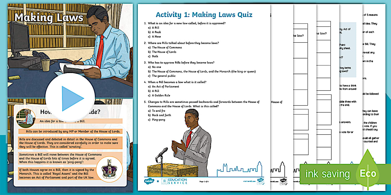 FREE! - Making Laws: UK Parliament Lesson Pack 4 - Twinkl