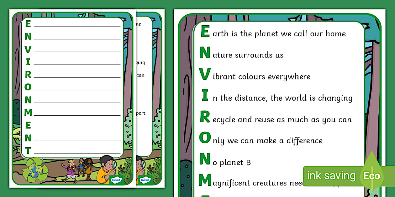 Environment Acrostic Poem Example | Twinkl | Poetry | KS1