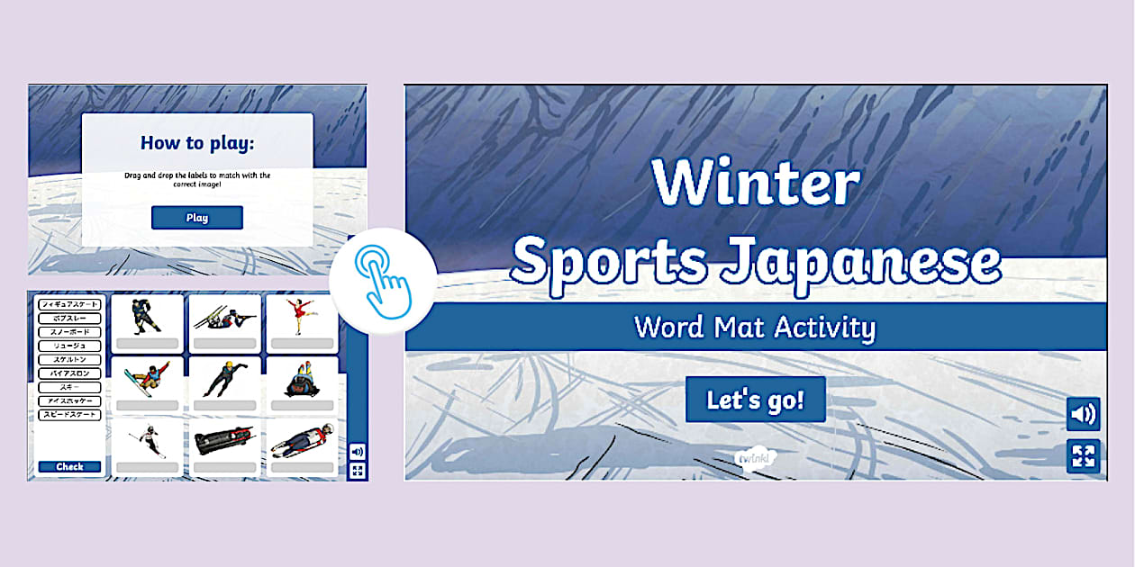 Winter Sports Interactive Matching Activity Katakana