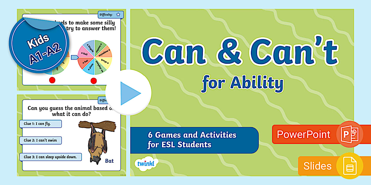 Can & Can't for Ability [Kids, A1] | Can and Can't Exercises