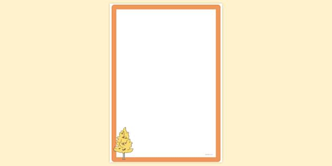 Simple Blank Aspen Tree Page Border | Page Borders | Twinkl