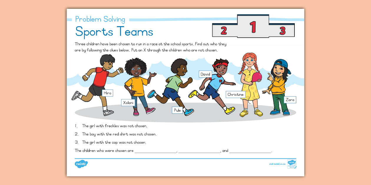Grade R Problem Solving - Sports Teams - Twinkl