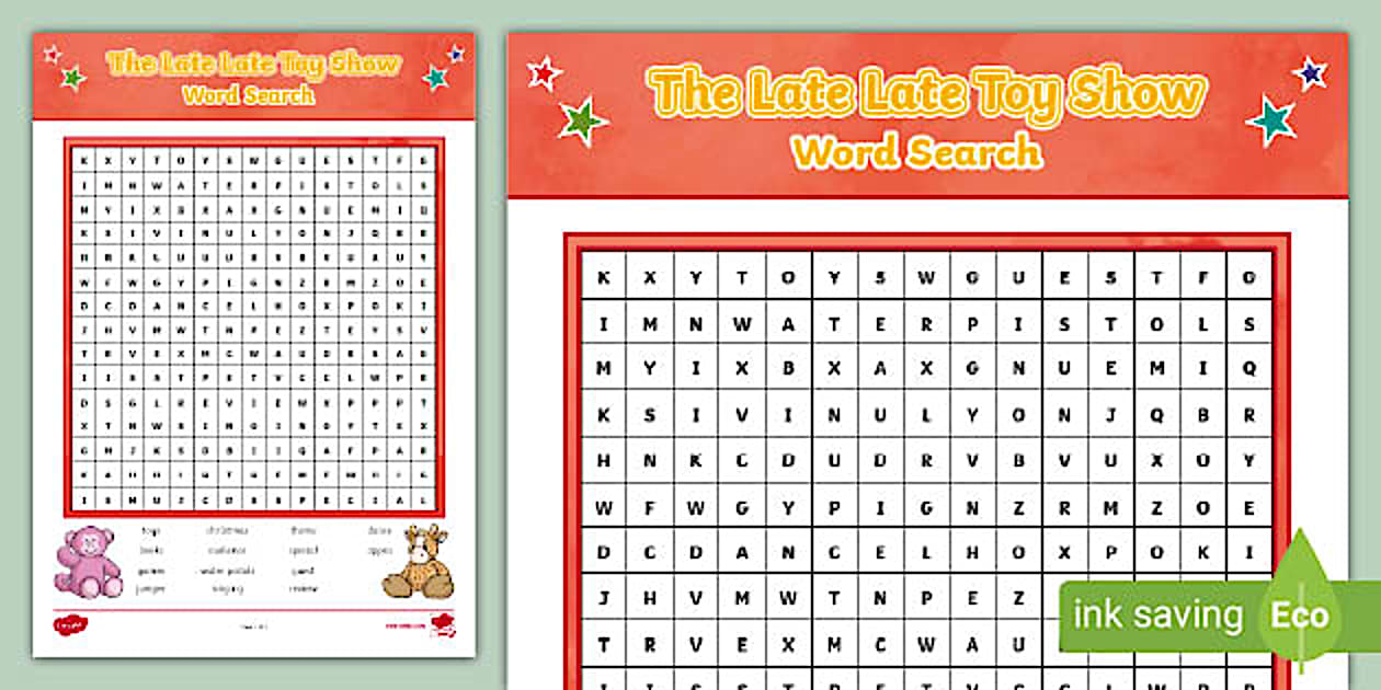 The Late Late Toy Show Word Search (Teacher-Made) - Twinkl
