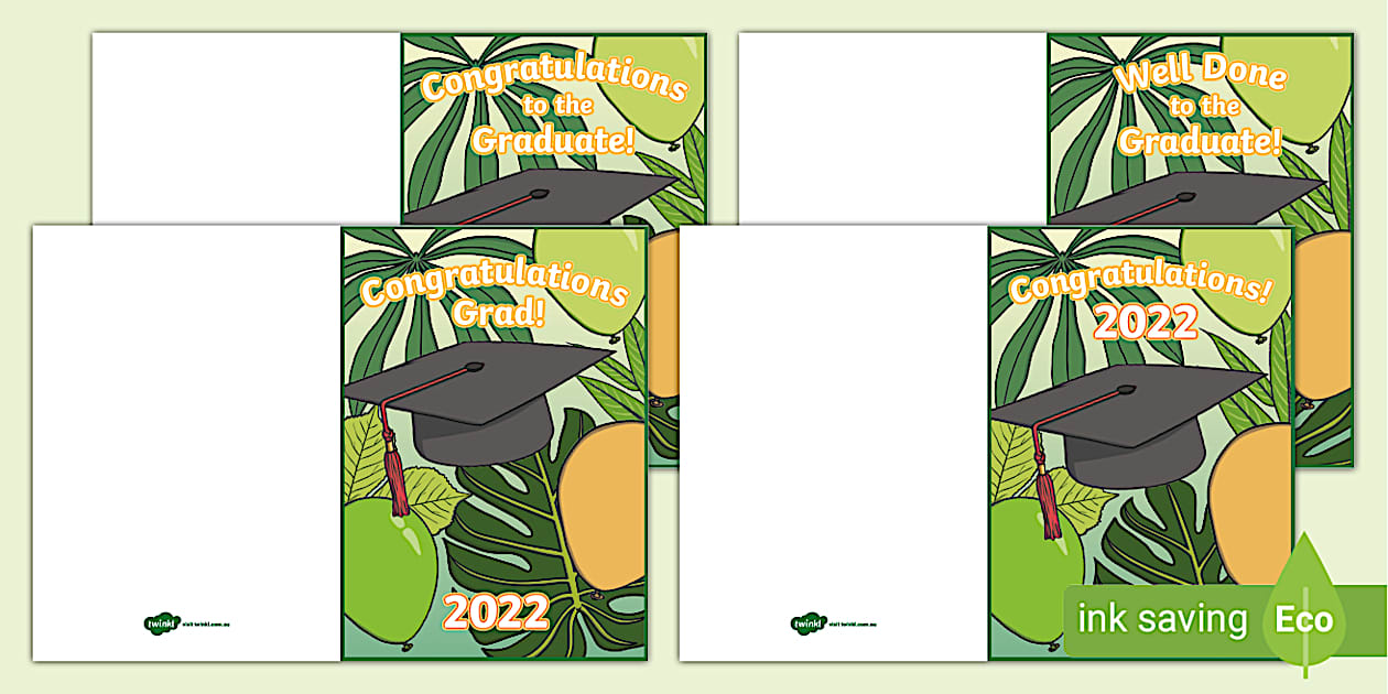 Graduation Cards - Eco Green-Themed (teacher made) - Twinkl