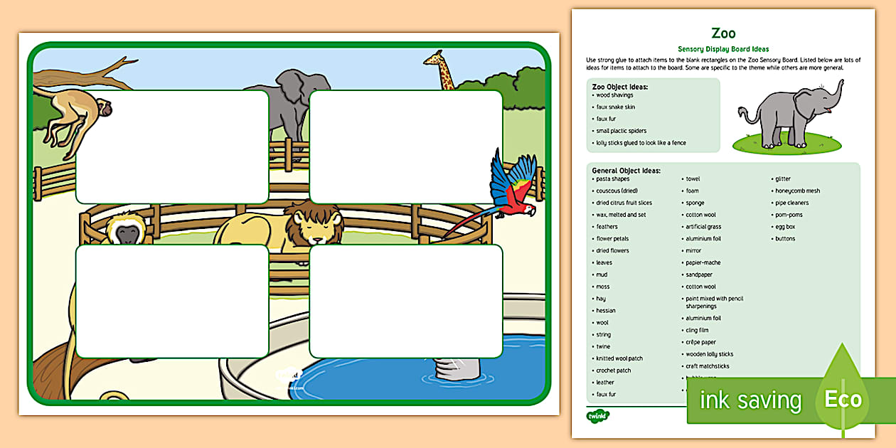 Zoo Sensory Board (teacher made) - Twinkl