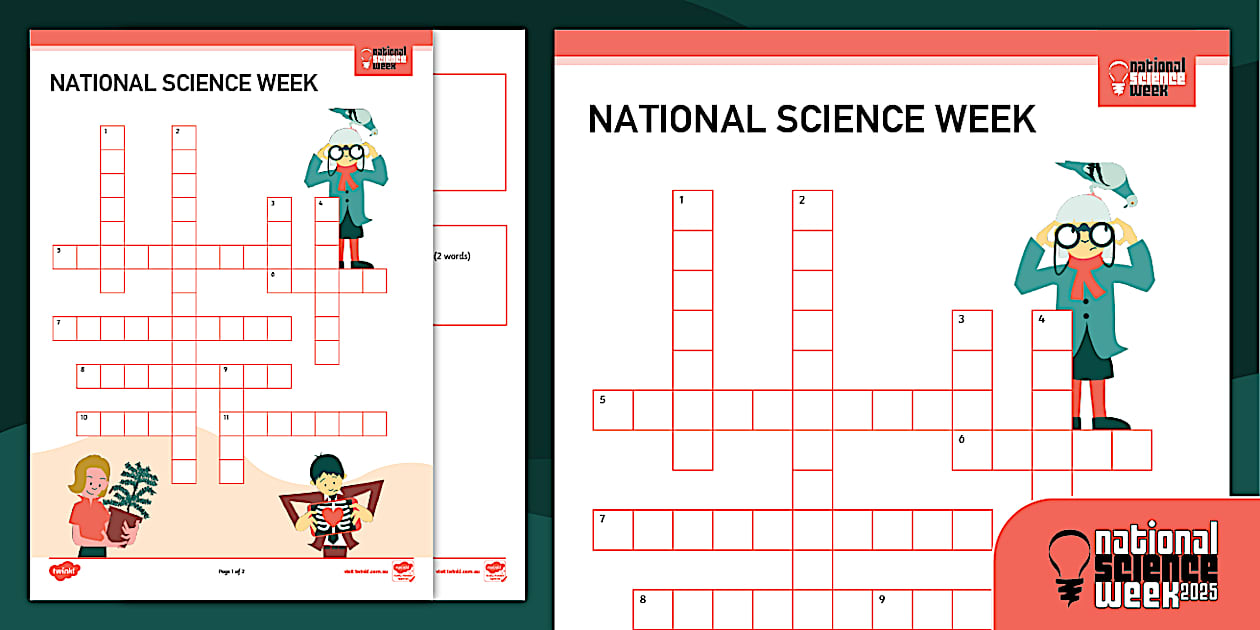 National Science Week Crossword (teacher made) - Twinkl