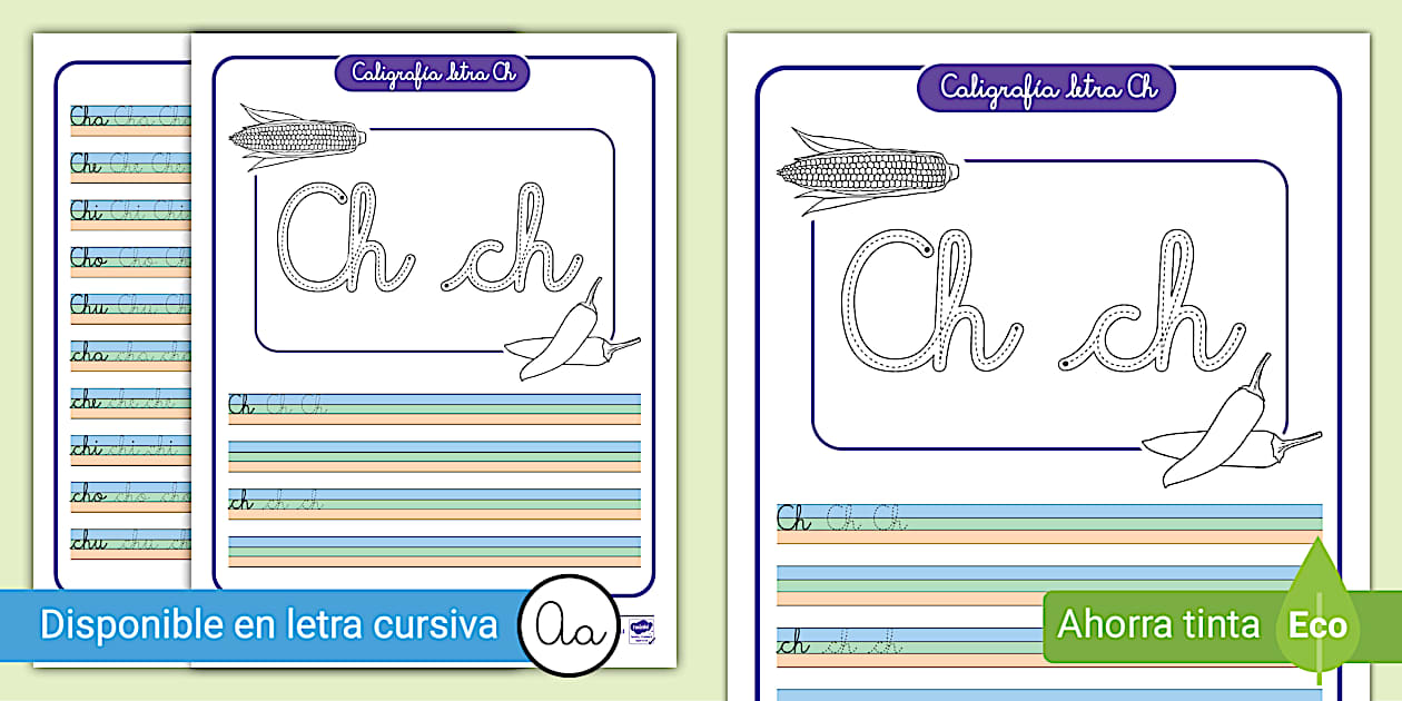 Caligrafía Letra Ch - Hoja de Trabajo (Teacher-Made)