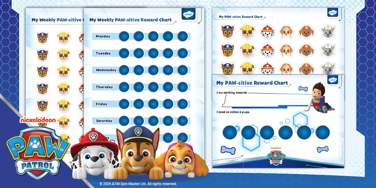 PAW Patrol Reward Chart PDF | Paramount | Twinkl