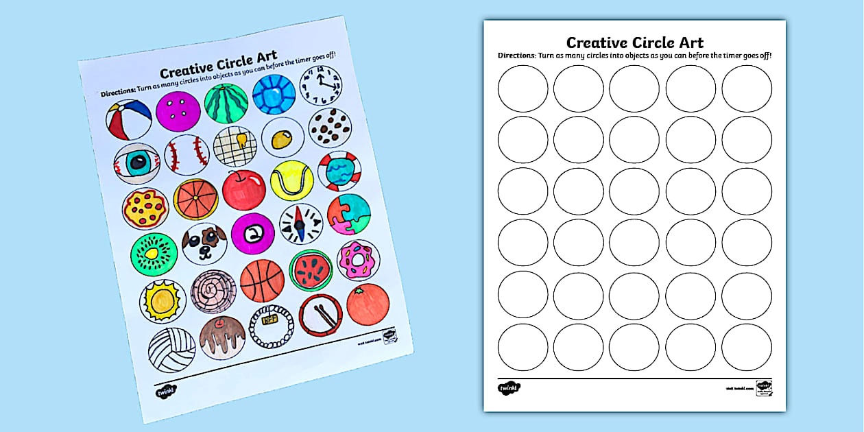 Creative Circle Art Worksheet for 3rd-5th Grade - Twinkl